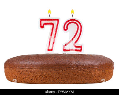 birthday cake candles number 72 isolated Stock Photo - Alamy