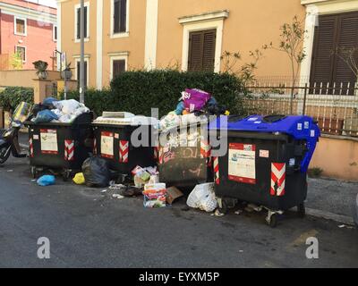Rome, Italy. 28th July, 2015. Overflowing rubbish bins near the Vatican ...