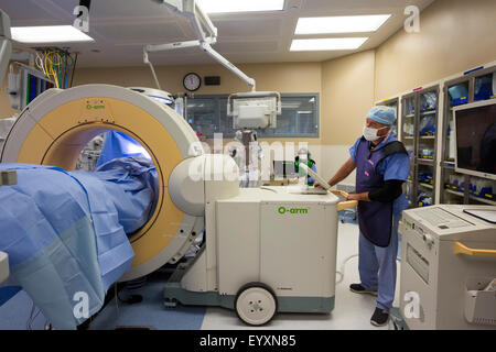 Englewood, Colorado - A CT scan machine, the Stealth O-arm spinal ...