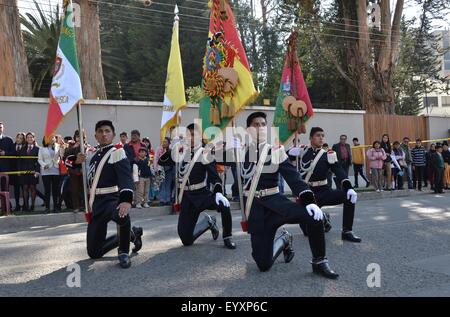 La Paz, Bolivia. 4th Aug, 2014. Bolivian girls take part in an parade ...