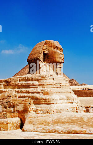 The Great Sphinx of Giza. limestone statue of a reclining sphinx, a ...