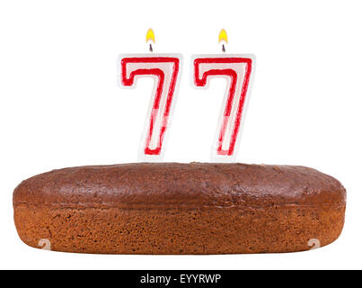 birthday cake candles number 77 isolated Stock Photo - Alamy