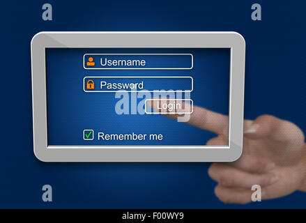 Enter your password concept screen with a password box and asterisks ...