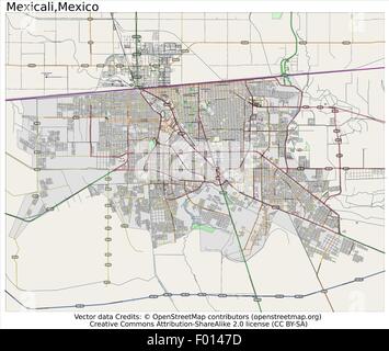 Urban vector city map of Mexicali, Mexico Stock Vector Image & Art - Alamy