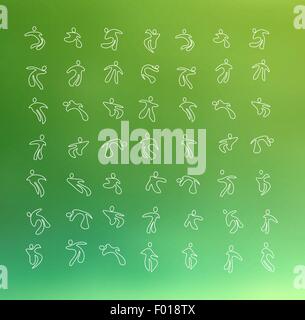people thin line in circle team work logo vector Stock Vector Image ...
