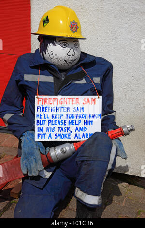 Firefighter scarecrows outside Bunessan Fire Station as part of the ...