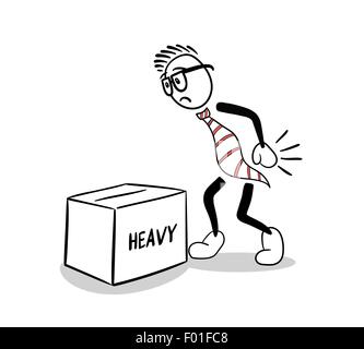Digitally generated Cute cartoon lifting heavy box Stock Vector Image ...