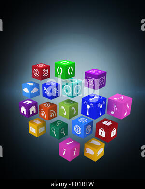 Composite image of app cubes Stock Photo - Alamy