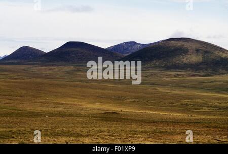 Landscape of the Barrens (treeless hills) and the tundra, Mackenzie ...