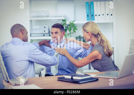 Business partners fighting together Stock Photo - Alamy
