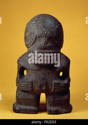 Polynesian Tiki statue, volcanic stone, Polynesian civilization ...