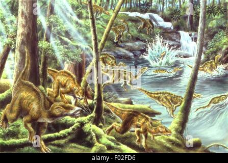 Palaeozoology - Cretaceous Period - Dinosaurs - Secernosaurus (art work ...