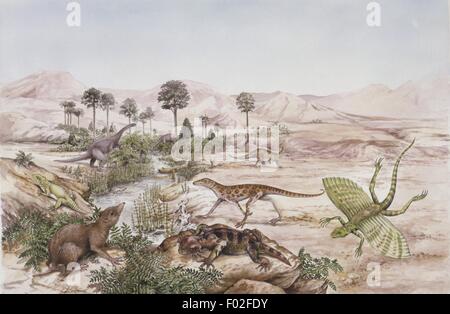 Prehistoric, Triassic Landscape Stock Photo - Alamy