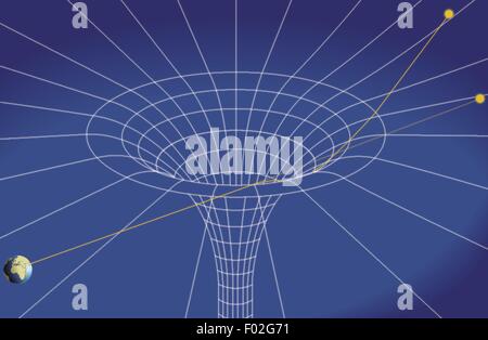 the earth - the space-time curvature Stock Photo - Alamy