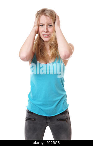A young woman with an exasperated expression Stock Photo - Alamy