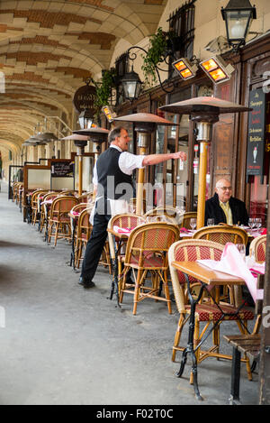 Paris, France, French Waiter in Parisian Bistro Restaurant, "The Christ ...