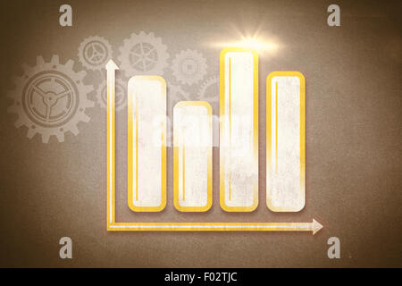 Digital composite of Bar chart with bright office background Stock ...