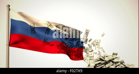 Composite image of falling dollars Stock Photo - Alamy