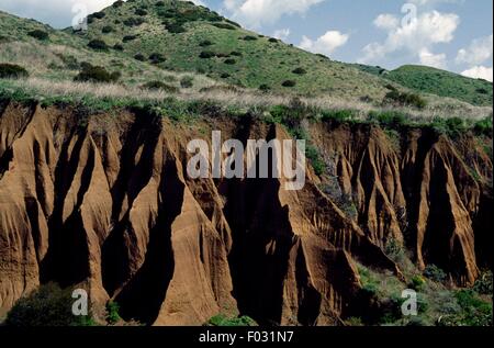 Erosion of sedimentary and volcanic rocks, Death Valley National Park ...
