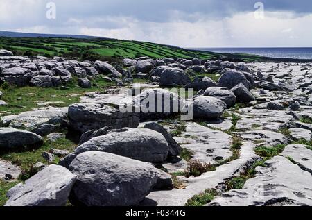 The rocky coast near Derren, Burren, County Clare, Ireland Stock Photo ...