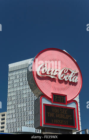 PUBLIC NEON CLOCK COCA COLA SIGN FIVE POINTS DISTRICT DOWNTOWN ATLANTA ...