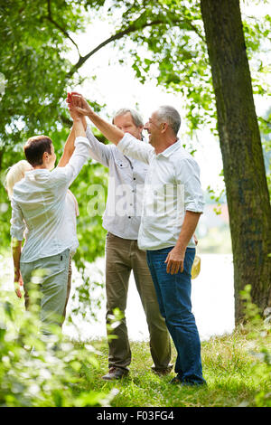 Group, high five and hands in office for success, teamwork and ...