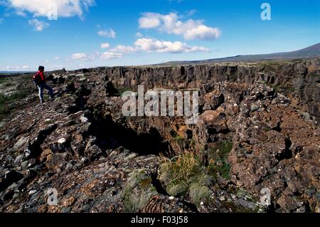 Almannagja Fault, Arnessysla, Thingvellir, Iceland Stock Photo - Alamy