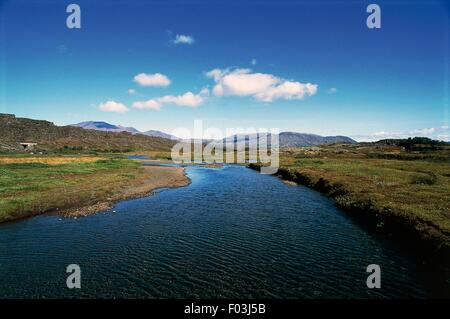 Iceland - Arnessysla - Thingvellir. The Logberg (Rock of the Act ...