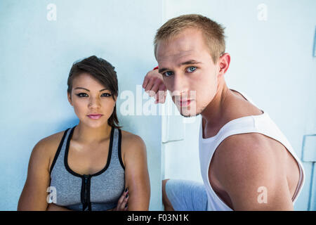 Portrait of a focused couple Stock Photo - Alamy