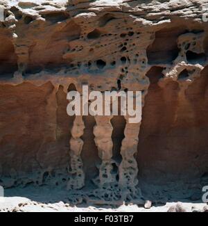 Rock formations in the King Solomon's Pillars area, Timna, Israel Stock ...