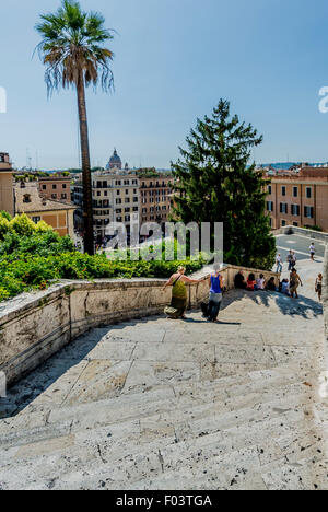 People walking on the Spanish Steps, Rome, Italy 1957 Stock Photo - Alamy