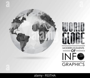 Vector world globe, triangular map of the earth Stock Vector Image ...