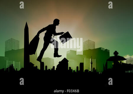 Composite image of businessman stepping Stock Photo - Alamy