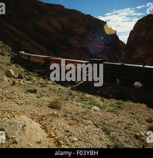 The Lezard rouge (Red Lizard), touristic train leading to Selja Gorges ...