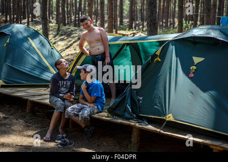 Scouts daily life in Ukrainian scout training camp, Kiev region ...