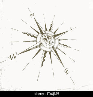 Vintage compass rose- drawing Stock Photo - Alamy