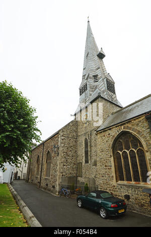 The twisted spire of St. Peter's Church, the parish church of ...