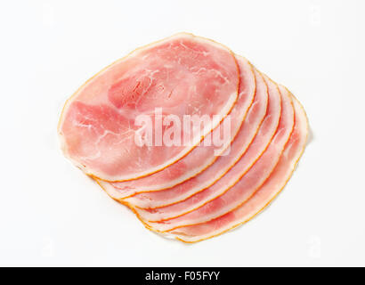 Thin slices of cooked ham (Prosciutto Cotto Stock Photo - Alamy