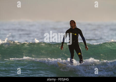 Surfer Pablo Macineira riding wave. Orzan Beach. A Coruna. Galicia ...
