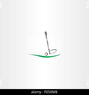 Putter icon logo sign vector outline in black and white color Stock ...
