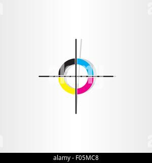 Printing cmyk marks. Offset print calibration marks, gradient color ...