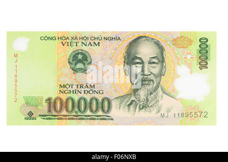 100000 dong bank note of Vietnam. Dong is the national currency of ...