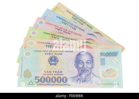 Various notes and denominations of Vietnamese Dong, the local currency ...