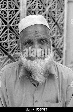 Portrait of dignified but sad old man of Engombe tribe Sumba Island ...