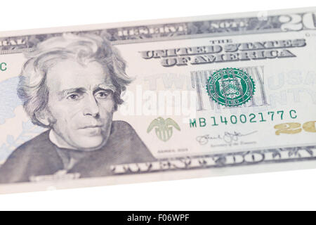 Portrait of Andrew Jackson on the twenty dollar bill Stock Photo - Alamy