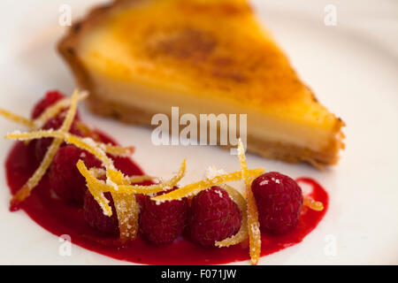Raspberry lemon tart Stock Photo - Alamy