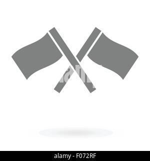 flags crossed isolated icon vector illustration design Stock Vector ...