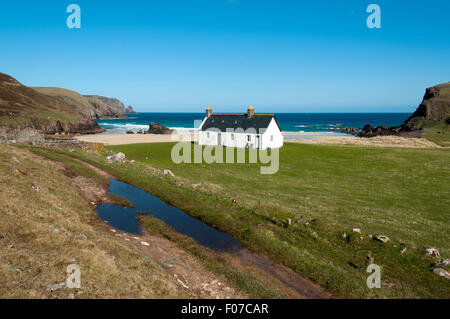 Kearvaig Bothy at Kearvaig Bay, on the north coast east of Cape Wrath ...