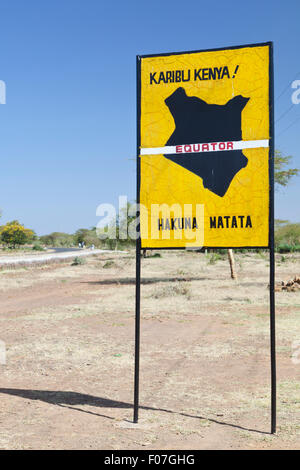 Famous signs when crossing the equator in Kenya Stock Photo - Alamy