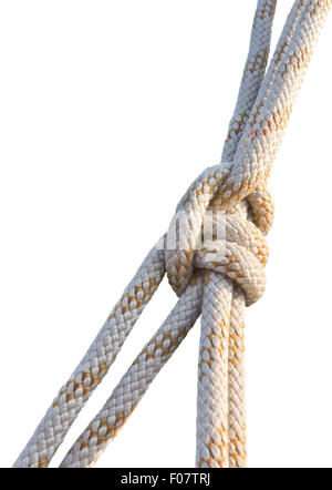 Ropes with knot on white background Stock Photo - Alamy